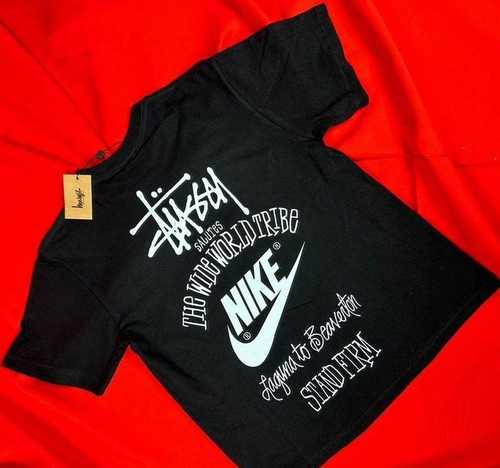 Черная футболка Stussy x Nike