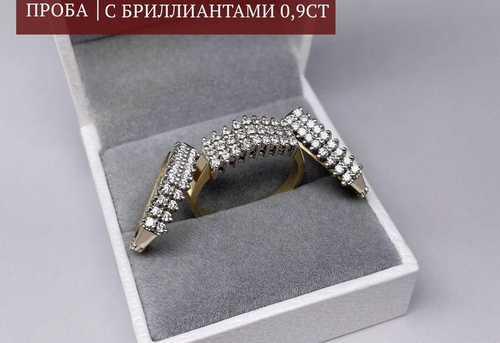 Золотой гарнитур с бриллиантами 0,9Ct 585 проба