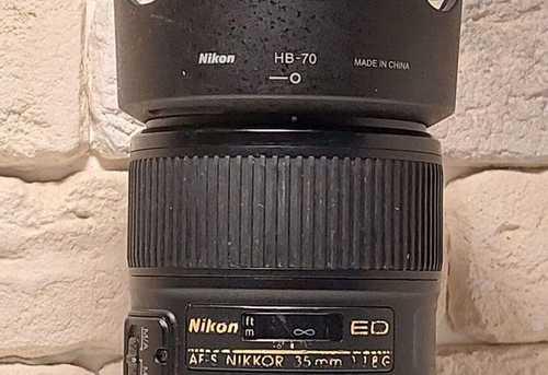 Объектив Nikon AF-S 35mm f/1.8 G ED