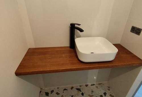 Столешница из дерева в ванную