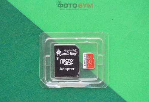 Карта памяти micro SD Samsung с адаптером 128GB