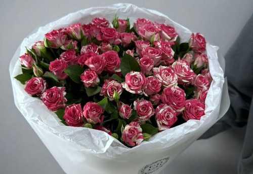Кустовые розы букеты 15,25, 101 шт с доставкой