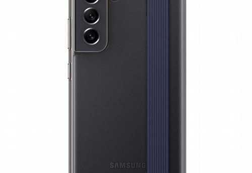 Чехол Ориг Slim Strap Cover для Samsung S21 FE (тё