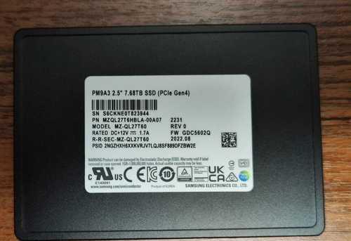 SSD NVMe Samsung PM9A3 7.68Tb U.2