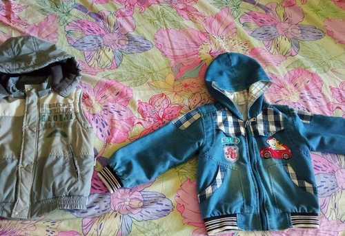 Джинсовая куртка и жилетка на мальчика 3 года