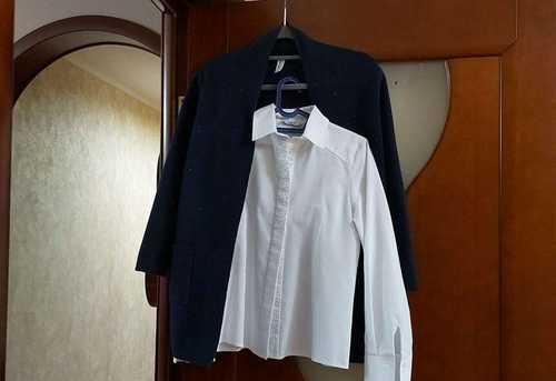 Блузка-рубашка и кардиган Акула для девочки 140