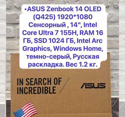 Asus Zenbook 14x oled, i7 155H/16/1TB