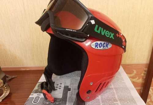 Шлем горнолыжный детский L55-60 + очки uvex