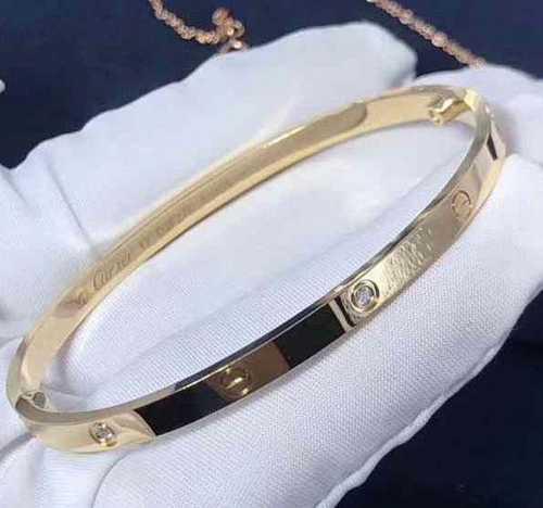 Cartier браслет Love тонкая модель 0.12ct