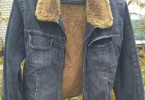 Джинсовая куртка шерпа