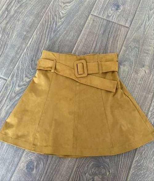 Коричневая юбка под замшу Zara (XS)