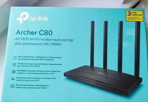 Wifi роутер гигабитный tp-link archer c80 ac1900