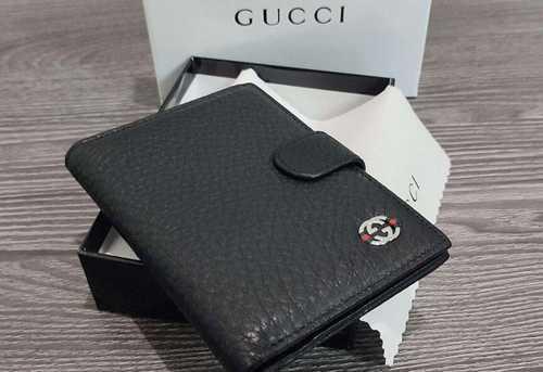 Мужская кожаная обложка портмоне Gucci 2в1 новая