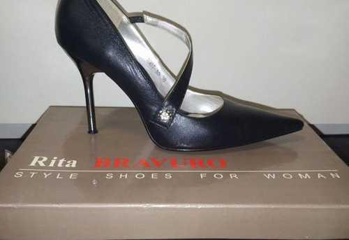 Туфли Rita Bravuro черные на высоком каблуке