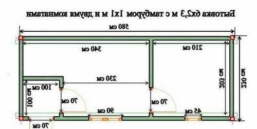 Бытовка 6х2.3м, деревянная