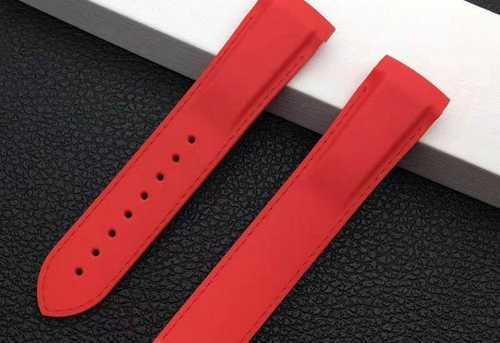 Ремешок каучуковый на часы Omega 21мм Red