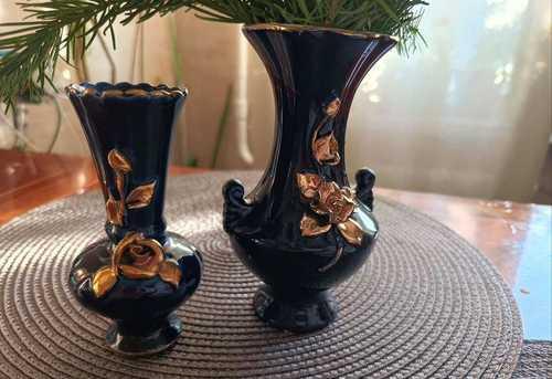 Фарфоровые миниатюрные вазочки, кобальт
