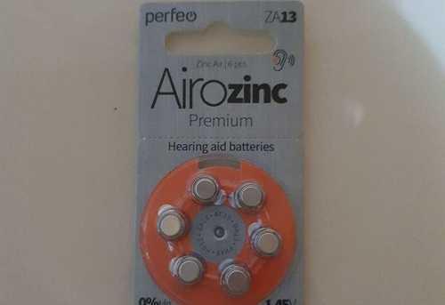 Батарейки для слуховых аппаратов Airozinc ZA 13