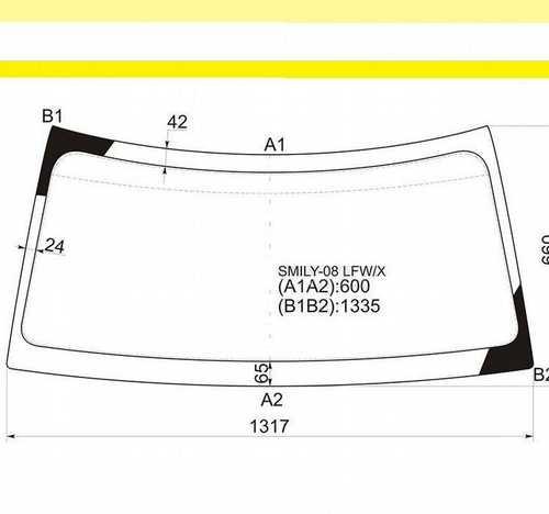 Стекло лобовое Lifan Smily
