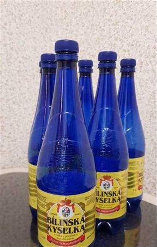 Бутылка пластиковая синяя пустая, 1л