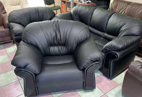 Финский кожаный диван и 2 кресла, Finesse