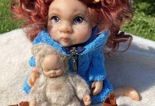 Кукла шарнирная с малышкой