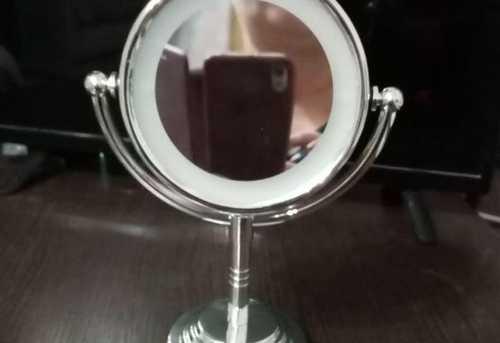 Настольное зеркало с подсветкой для макияжа