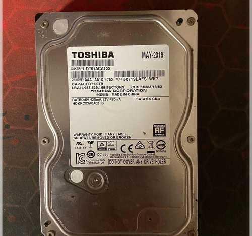 Жесткий диск toshiba 1тб