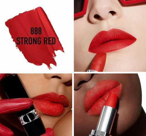 Dior rouge matte помада 888 красная