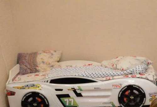 Детская кровать машина с матрасом Орматек