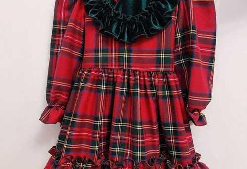 Нарядное ретро платье девочка шотландка 98-104р