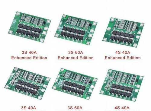 Плата BMS 3S и 4S на 20A, 40A, 60A с балансировкой