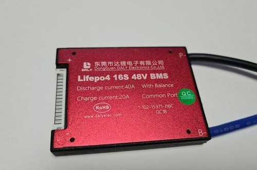 Плата контроля BMS lifepo4 16S 48V 40A