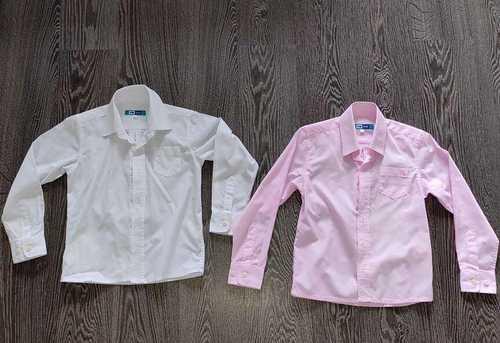 Рубашки для мальчика белая/розовая 122 р-р