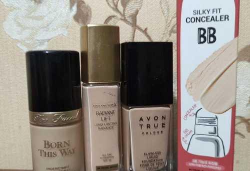 Тональные кремы Yadah, Too Faced, Avon, Max Factor