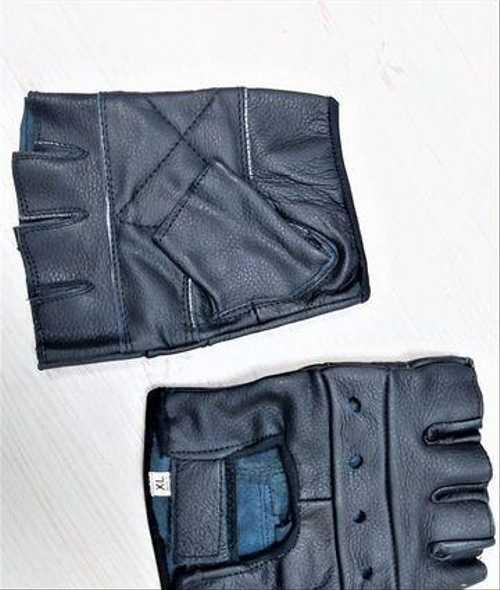 Мотоперчатки без пальцев, кожаные L XL XXL