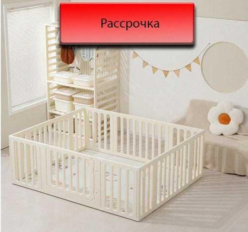 Манеж-стеллаж unix Kids (2 в 1) White