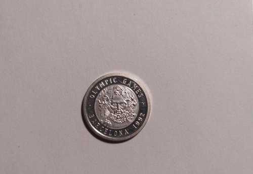 Серебряная немецкая монета-жетон "Olympia '92"