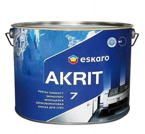 Краска моющаяся Eskaro Akrit 7 база TR 9 л