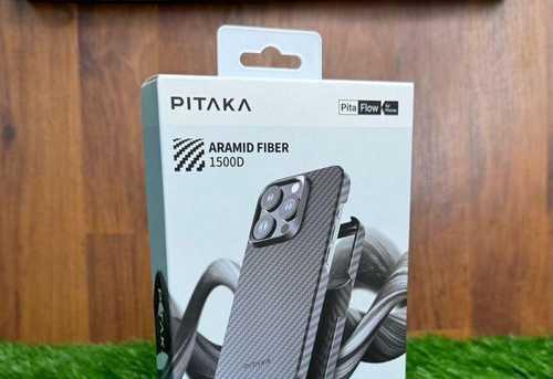 Чехол Pitaka для iPhone 15 Pro Max, черно-серый