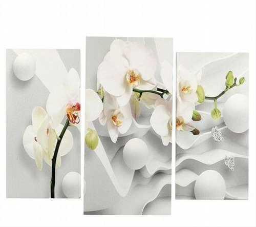Картина модульная на подрамнике "Ветка Орхидеи"