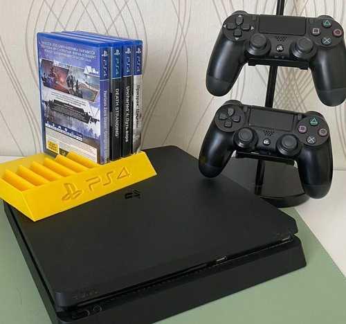 Sony playstation 4 slim 500 GB 2 геймпада, игры, п