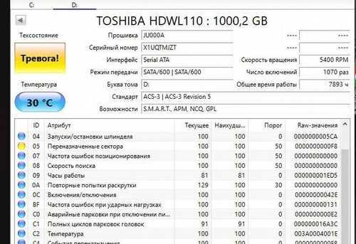 Toshiba hdwl110 1TB