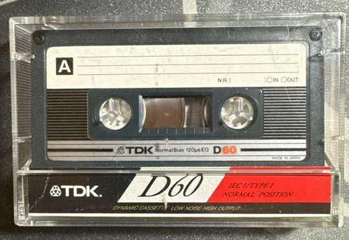 Аудиокассета TDK D60, б/у, 1982 version