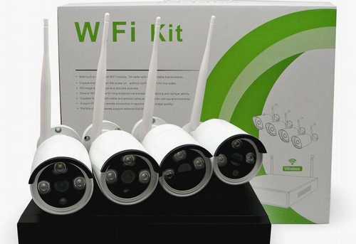 Комплект видеонаблюдения 4 камеры ip wi-fi 5мп