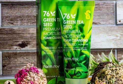 Очищающая увлажняющая корейская пенка Green Tea