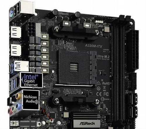 Мини пк asrock A320M-ITX + AMD Ryzen 3 2200G