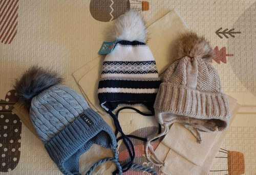Комплект шапка и шарф детские и варежки