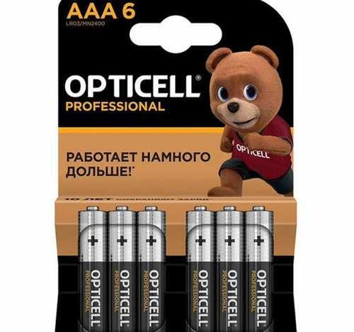 Батарейка AAA Professional LR03 MN2400 1,5V алкалиновая (упаковка 6шт) Opticell