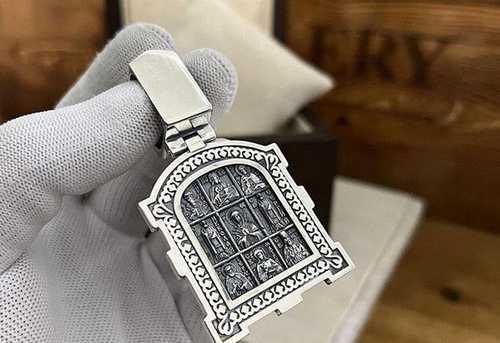 Кулон серебряный с ликами святых 55г под заказ